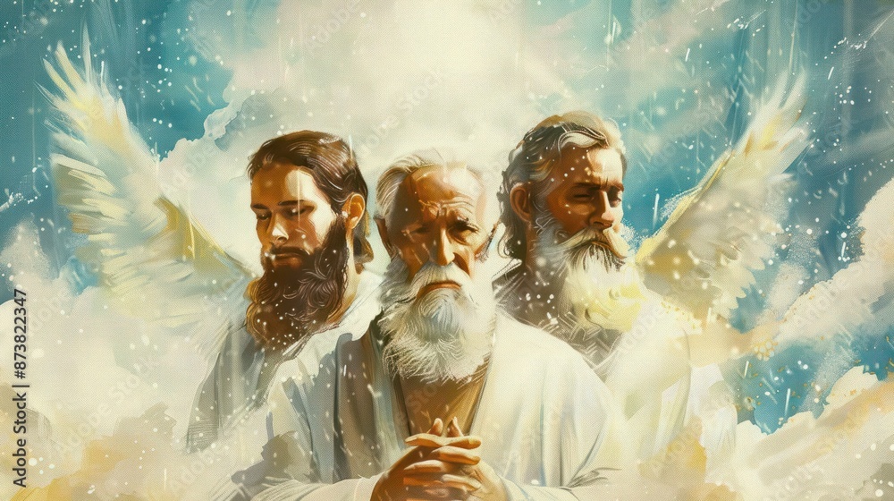 The Holy Trinity: the Father, the Son, and the Holy Spirit. Digital ...