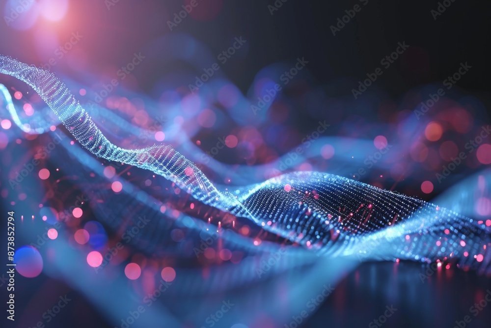 Futuristic computer network connects global communication waves ...