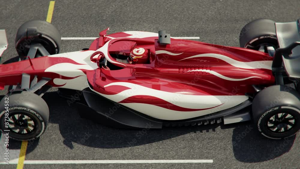 Camera orbits around a generic formula one race car starting from pole ...