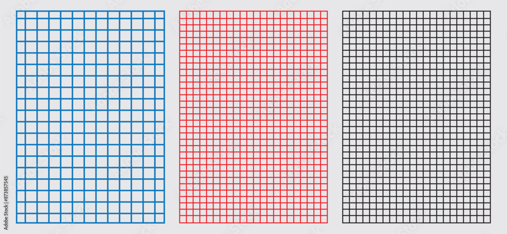 grid square graph line full page on white paper background, paper grid ...