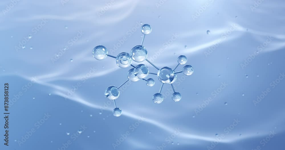 Polyvinylpyrrolidone rotating molecular structure, 3d model of molecule ...