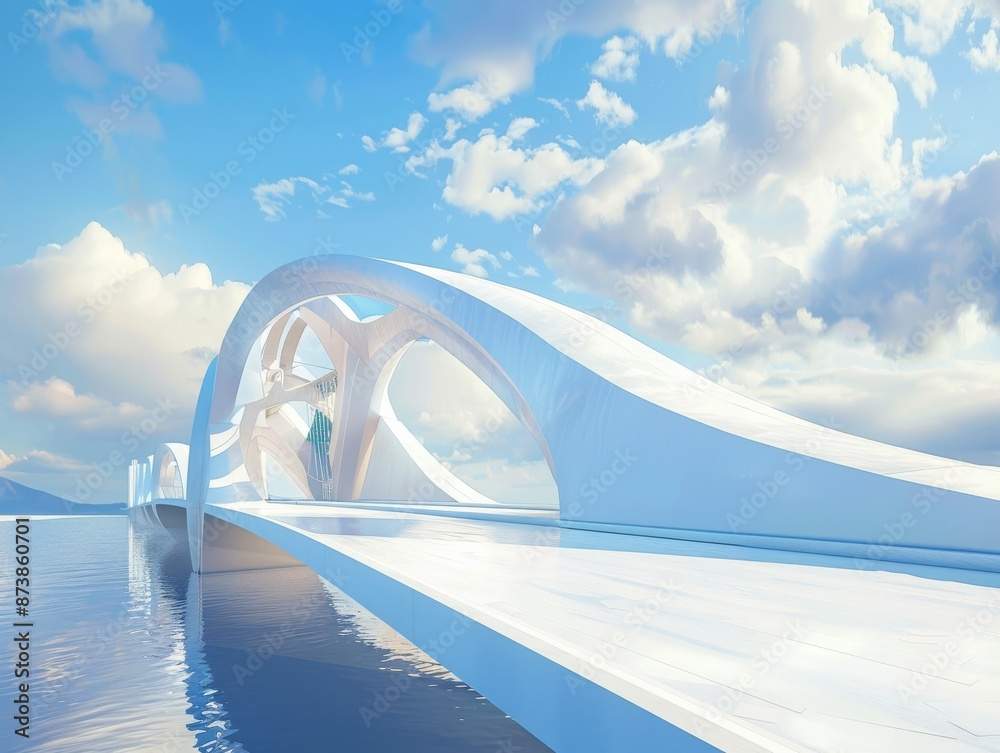 httpThe Bridge of the Future of Technology, futuristic white structure ...