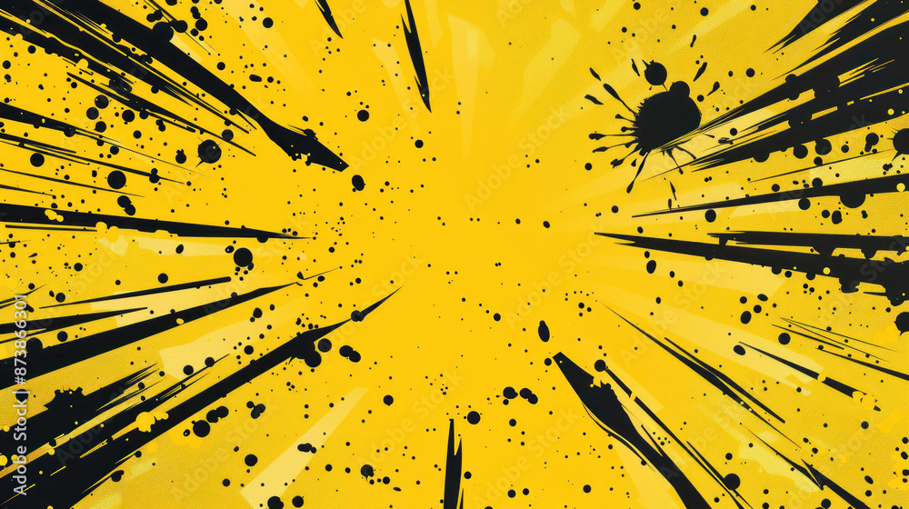 Bright yellow comic book background with an abstract design, perfect ...