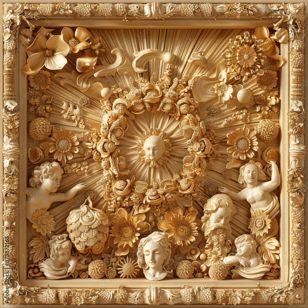 Baroque, barocco ornate marble ceiling non linear reformation design ...