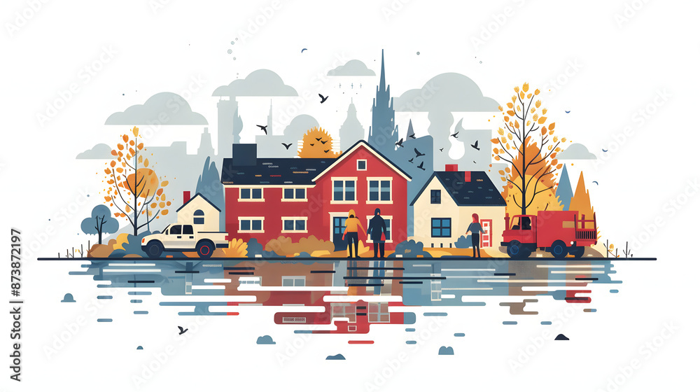 evacuation scene during hurricane highlighting importance of safety ...