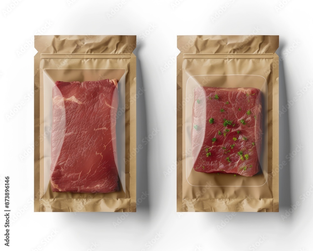 Beef Packaging. Blank Mock-Up Visual Tool for Brand Identity and Eatery ...