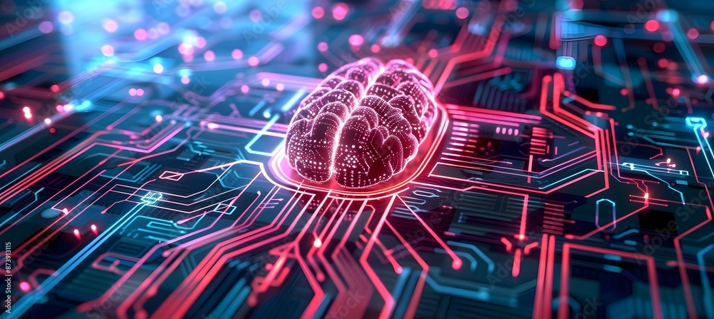 Neural circuit and electronic cyber brain in a quantum computing system, concept of artificial ...