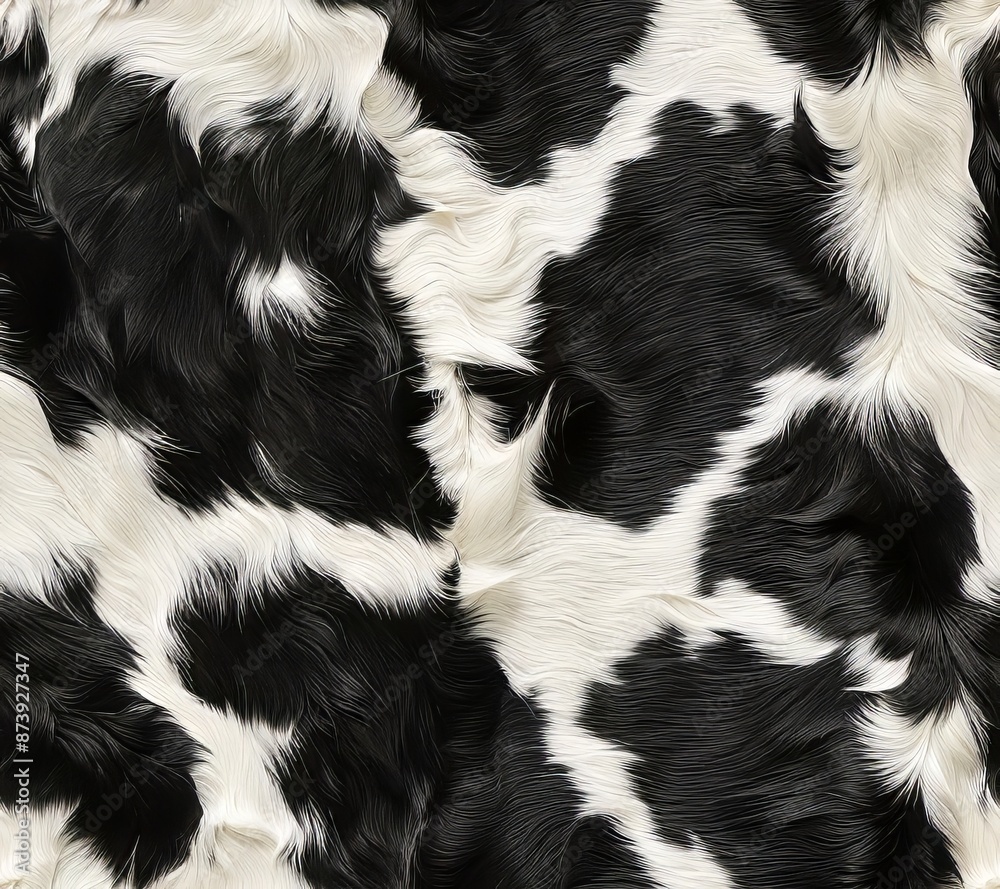 Black and white cowhide pattern, detailed realistic fur texture Stock ...