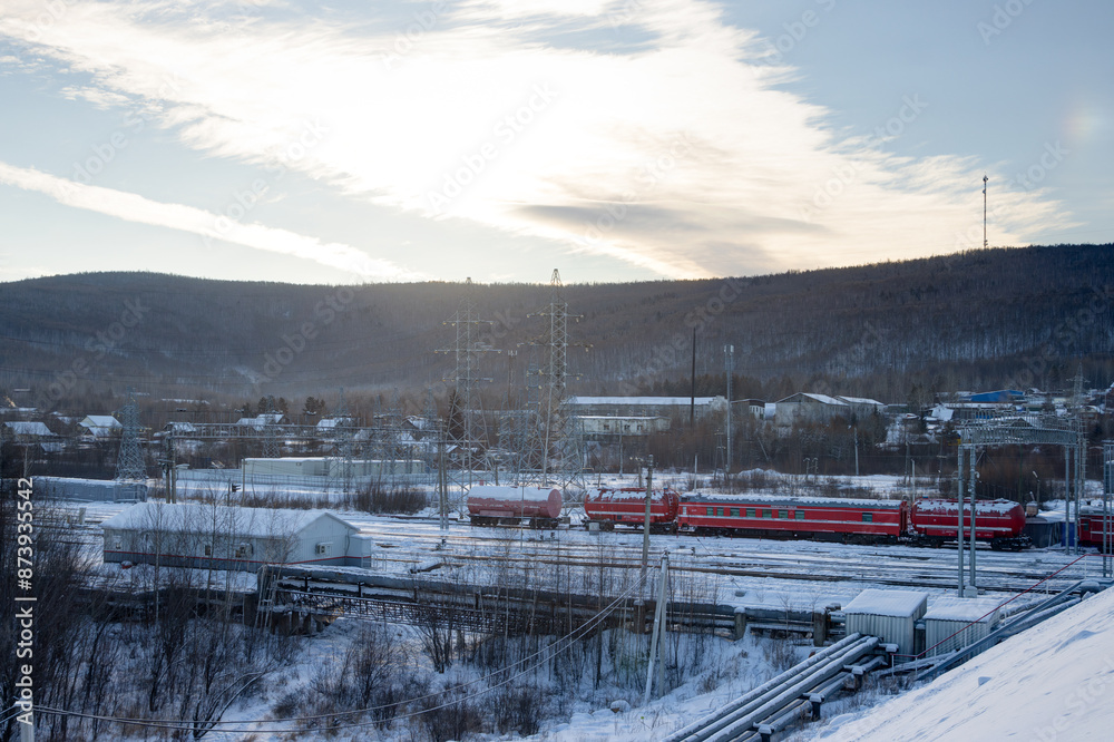 Tynda, Amur region, Siberia, Russia - January 23, 2024. View of the ...