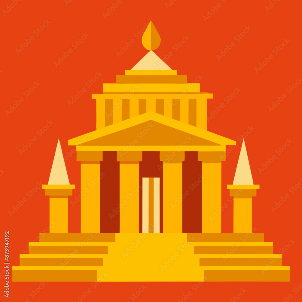 The Golden Palace of King Midas in Greek mythology vector illustration ...