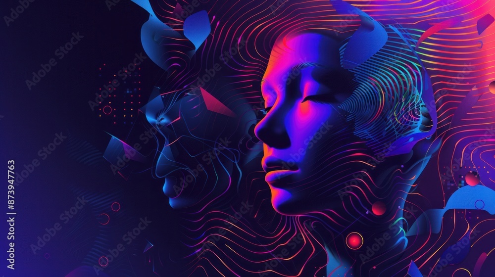 Machine learning. Futuristic artificial intelligence concept. Art ...