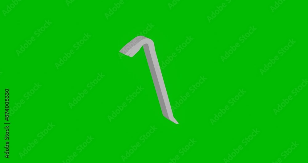 Animation of rotation of a white crowbar symbol with shadow. Simple and ...