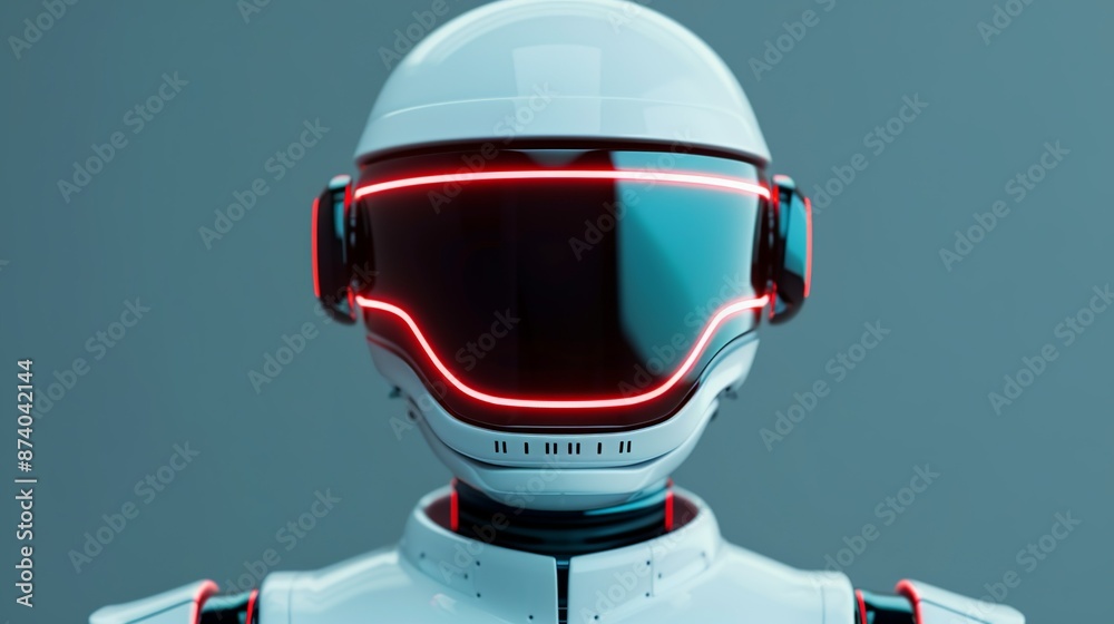 Design a robotic character with sleek, mechanical features and ...