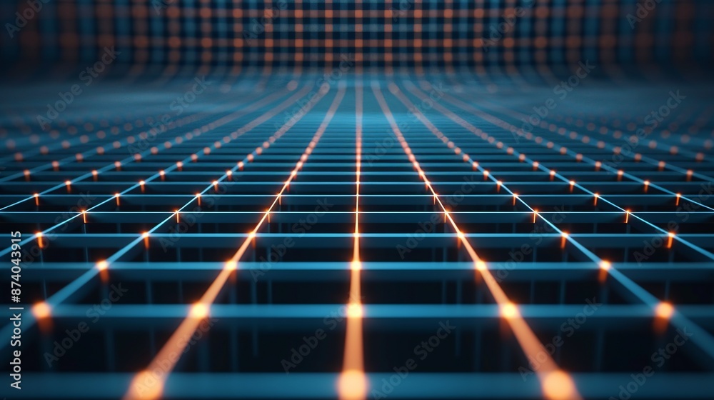 Design a futuristic grid system with geometric shapes and precise ...