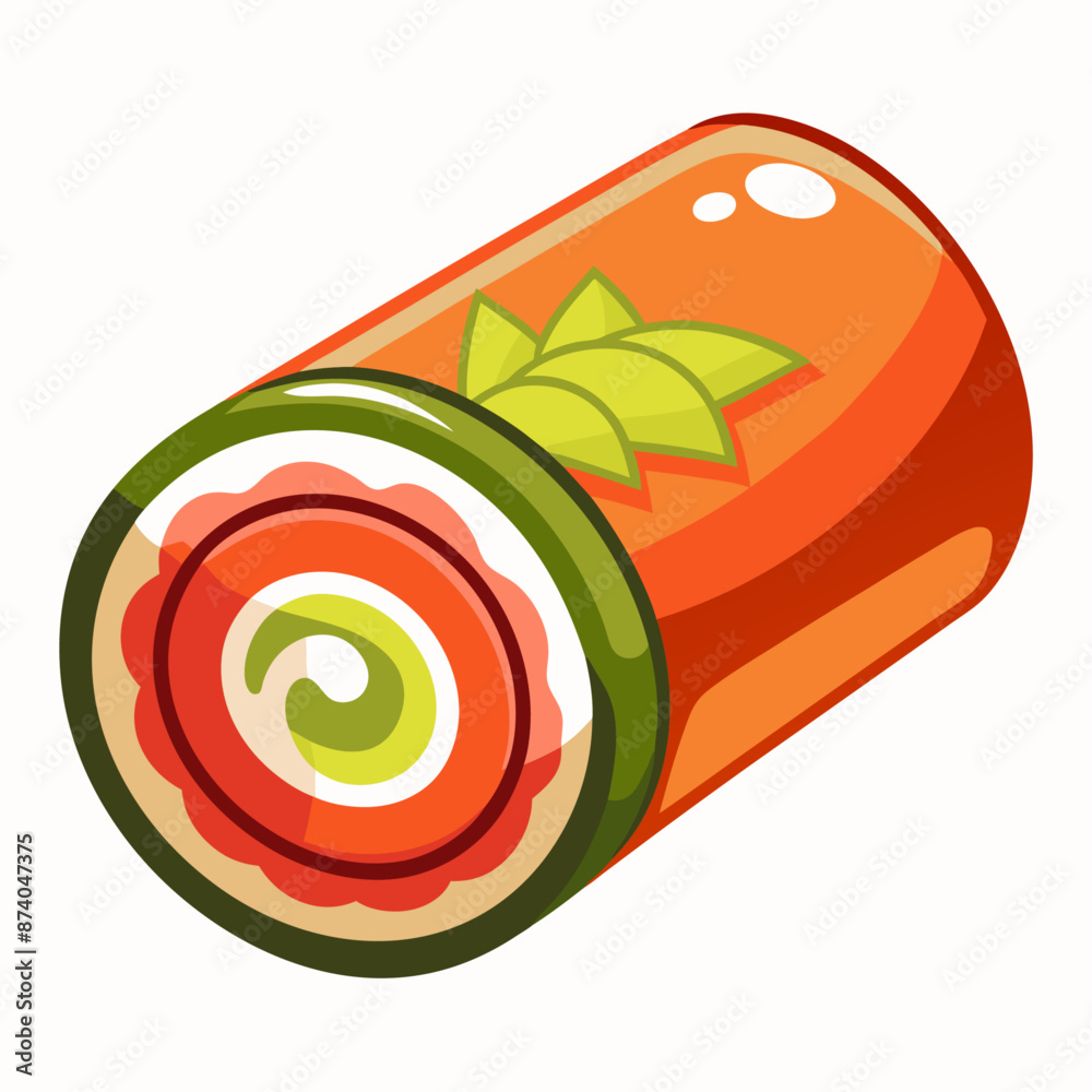 asian roll clipart cartoon Illustration drawing Stock Vector | Adobe Stock