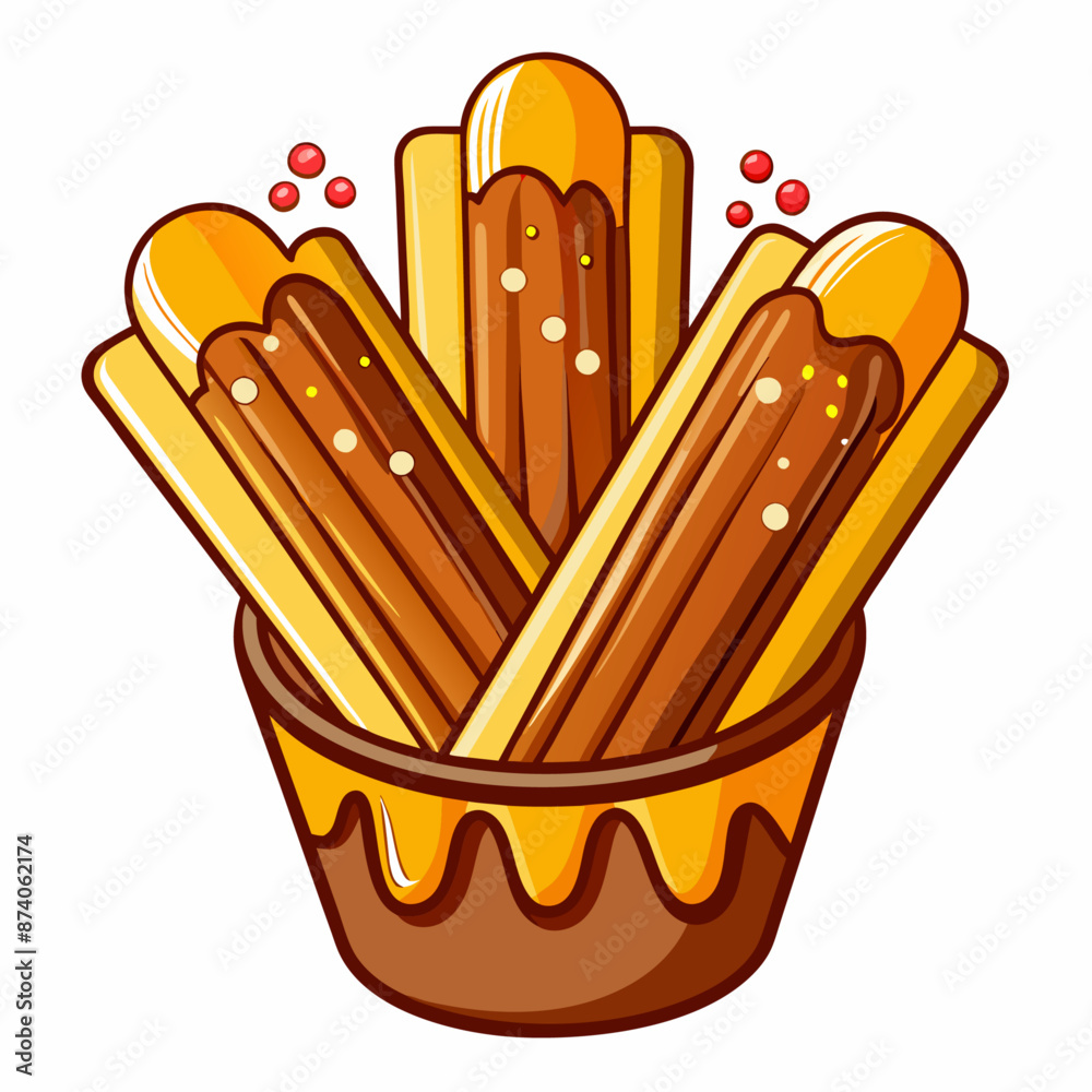 churros clipart cartoon Illustration drawing Stock Vector | Adobe Stock
