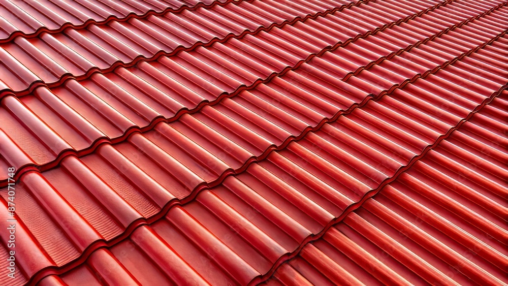 Red corrugated metal roofing tile with seamless repeating pattern ...