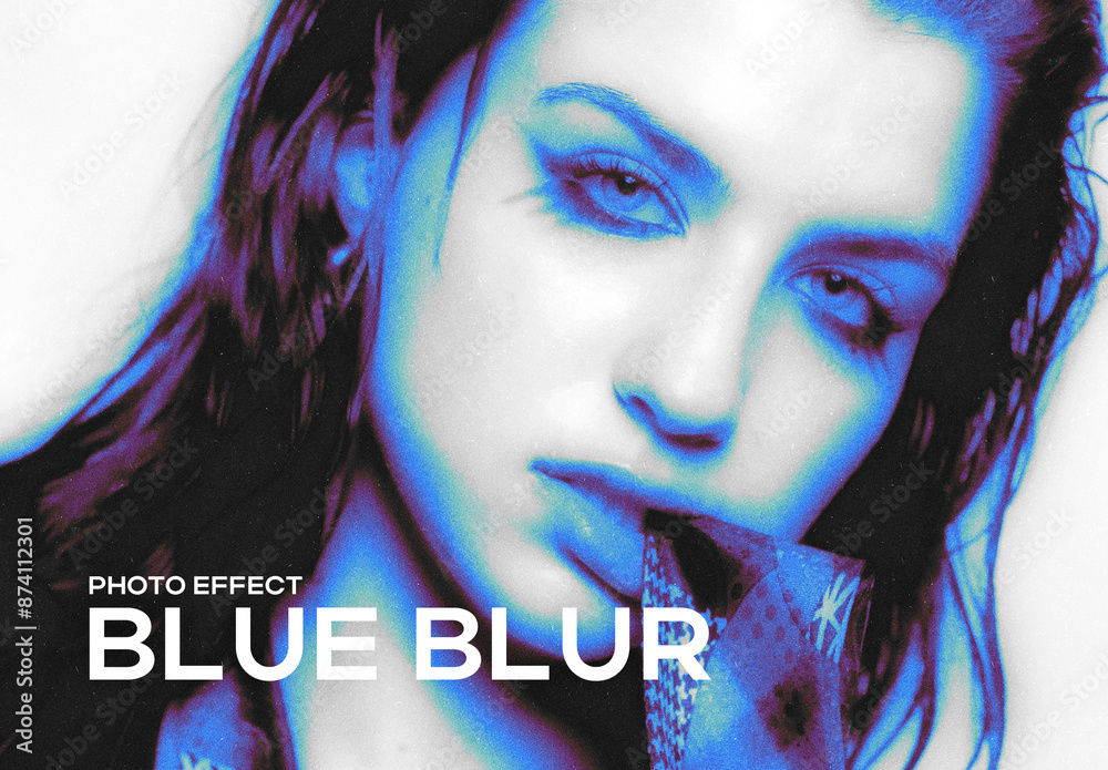 Blue Blur Photo Effect Mockup Stock Template | Adobe Stock