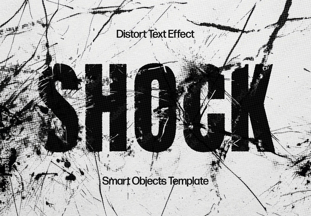 Distort Scratch Halftone Text Effect Mockup With Generative AI Stock ...