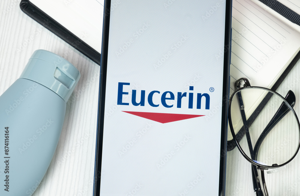 New York, USA - 30 June 2024: Eucerin Logo on Phone Screen, Company ...