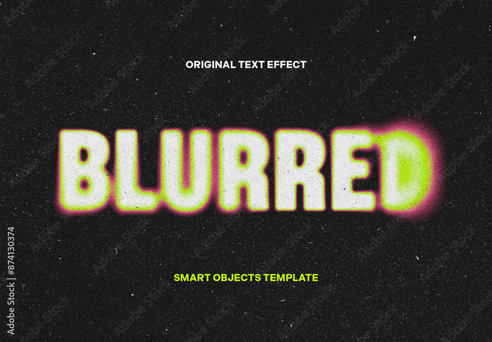Blurred Text Effect Mockup Stock Template Adobe Stock