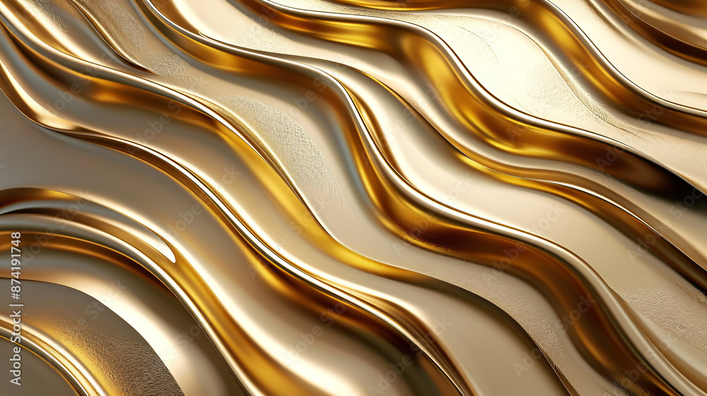 luxus gold background dynamic flow wave 3d Stock Illustration | Adobe Stock