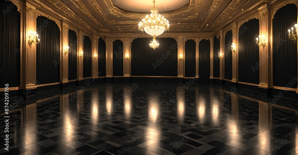 royal ballroom palace castle room interior. open mansion hall with ...