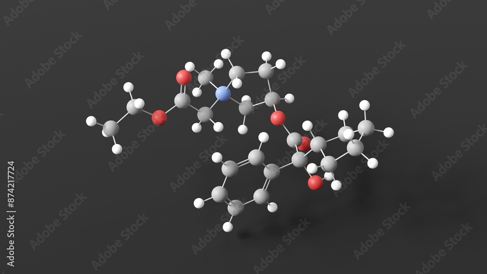 sofpironium molecule 3d, molecular structure, ball and stick model ...