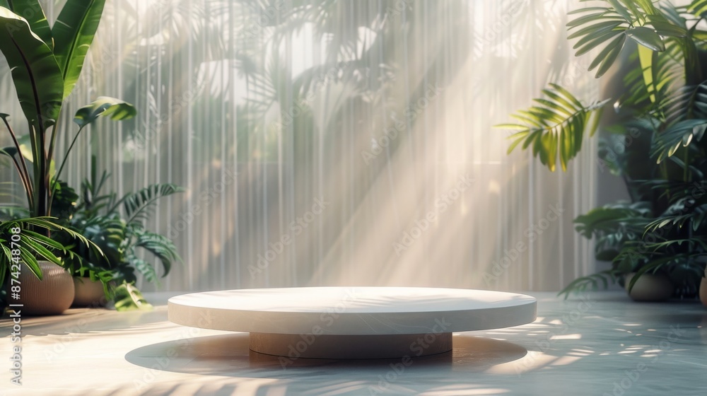 Stage design background for product display, exhibition stand, booth ...