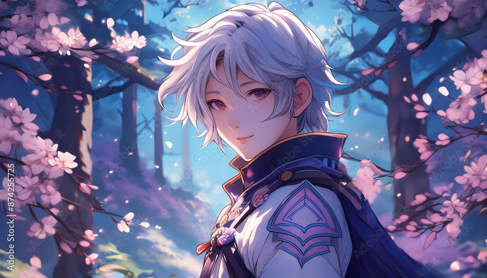 Gaya anime seorang pahlawan muda warna-warna cerah senja narasi yang ...