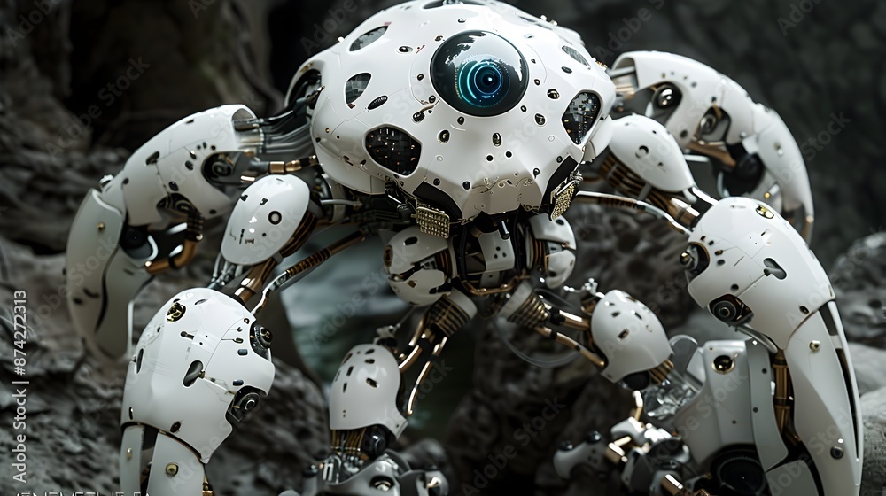 Imposing Robotic Colossus Guarding an Alien Biosphere in a Dramatic ...