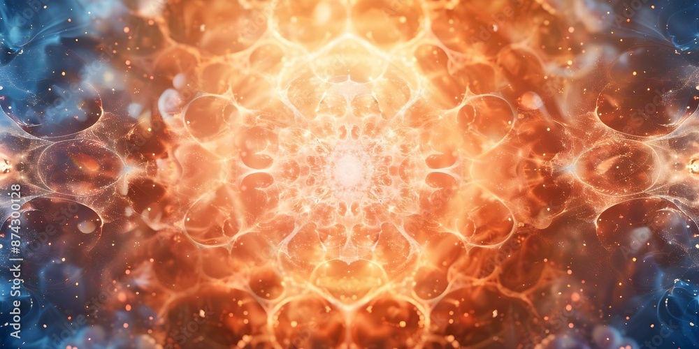 Abstract art depicting chemical reaction creating oxides through ...