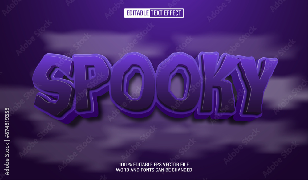 Editable 3d text style effect - Spooky Halloween text effect Template ...