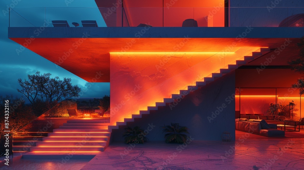 Modern architectural design of a luxurious minimalist house exterior ...