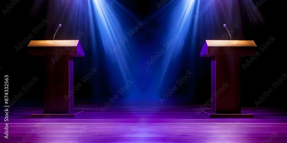 Place two empty lecterns for political debates. Concept Event Setup ...