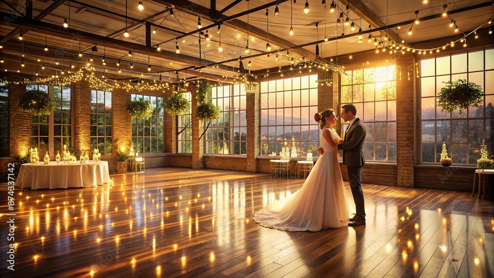 Romantic studio setting captures the essence of a wedding celebration ...