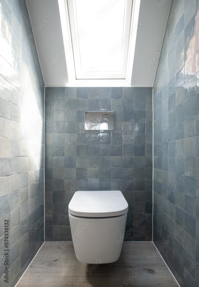 Small toilet in a loft conversion which makes clever use of eaves space ...