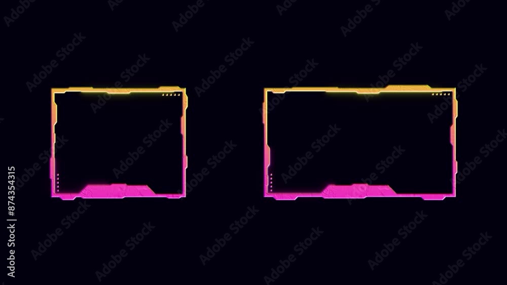 Looped light frame for game streaming video on a transparent background ...