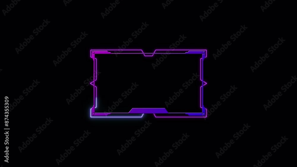 Looped light frame for game streaming video on a transparent background ...