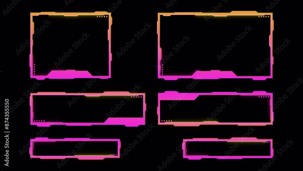 Looped light frame for game streaming video on a transparent background ...