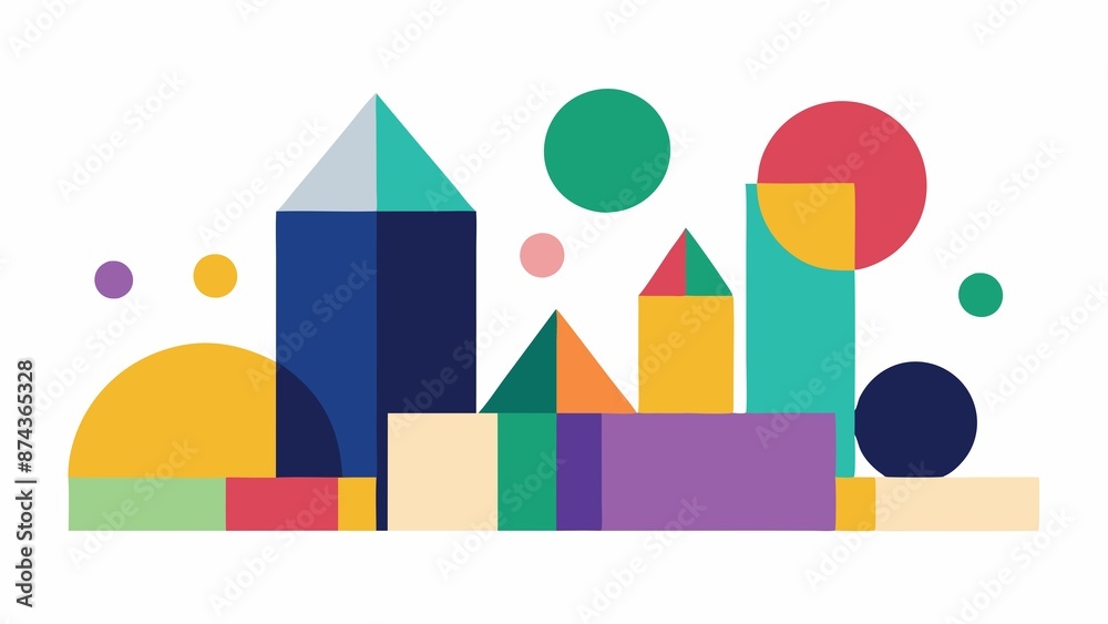 geometric shapes, minimalist composition of geometric shapes in various ...