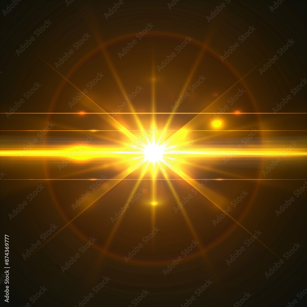 Realistic Optical Yellow Lens Flare Effect for Text - Generative AI is ...