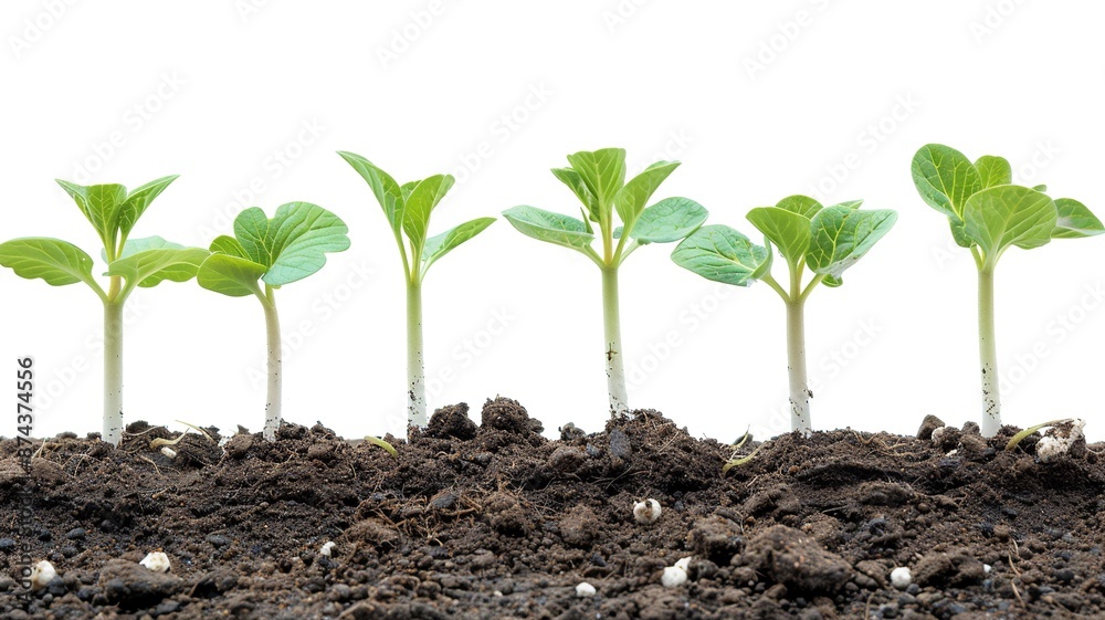 Embark on a visual narrative depicting the development of a young plant ...