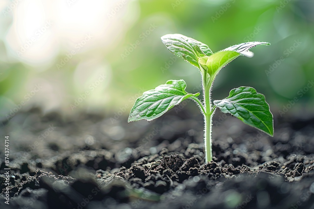 Embark on a visual narrative depicting the development of a young plant ...