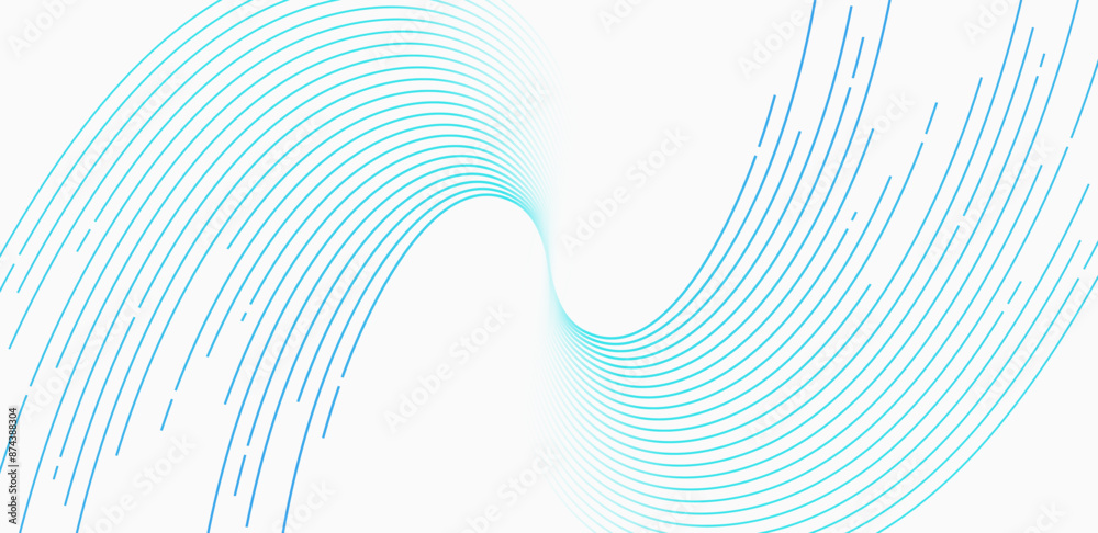 Abstract blue curve lines on white background. Swirl curved lines ...