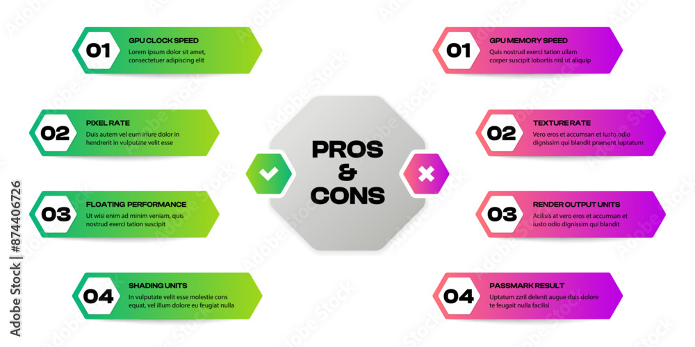 Pros and cons infographic. Comparison chart pros and cons with ...