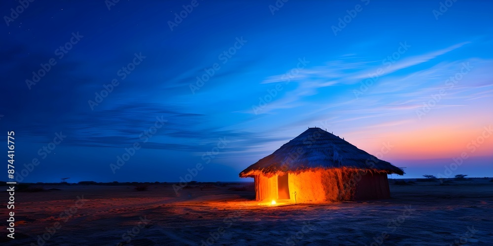 Heritage and Tradition A Traditional Nigerian Mud House Aglow with ...