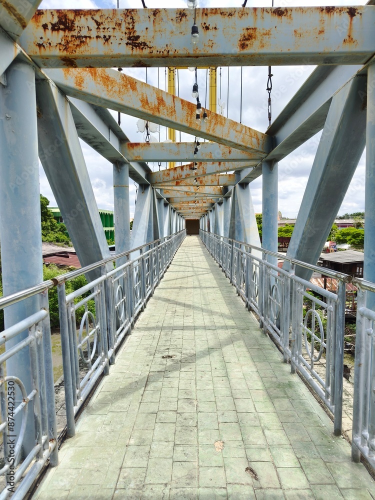 Cycling Across Historic Railway Bridge: Converted Pedestrian Path ...