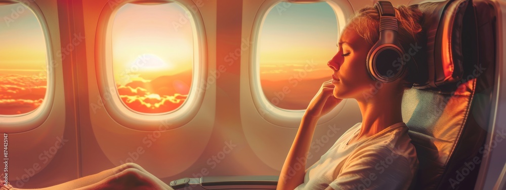 Flight Anxiety Concept - Nervous Passenger on Airplane, Relaxation ...
