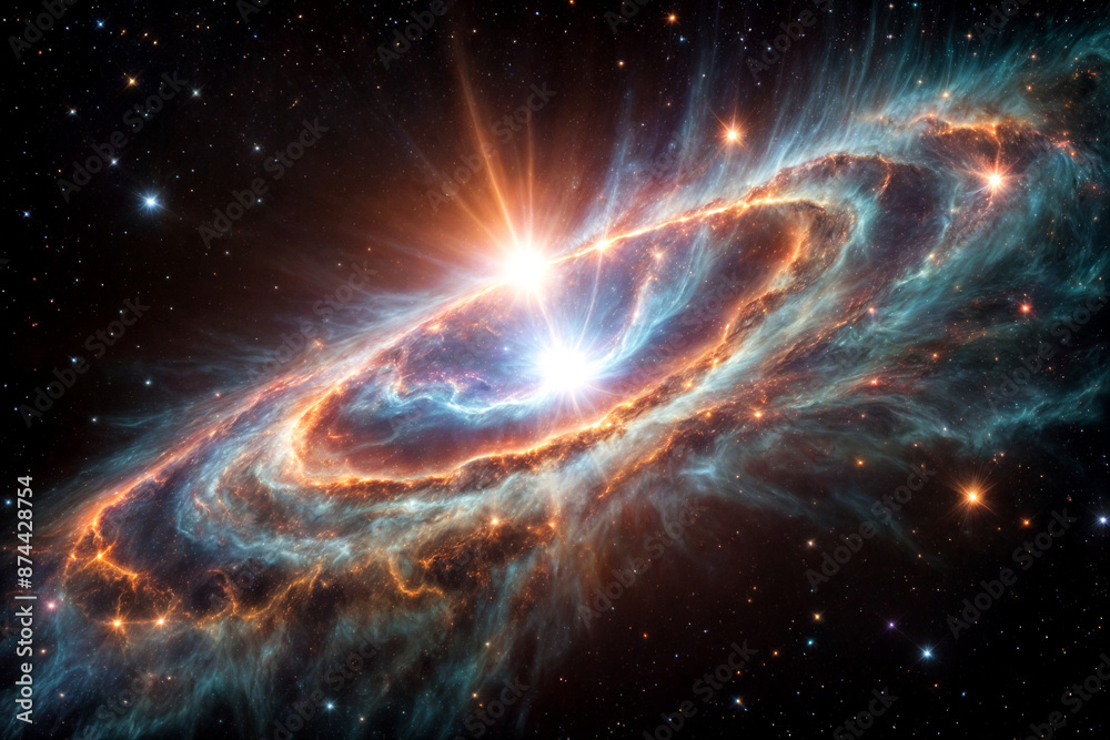 Celestial space phenomenon as supernova with exploding stars cosmic ...